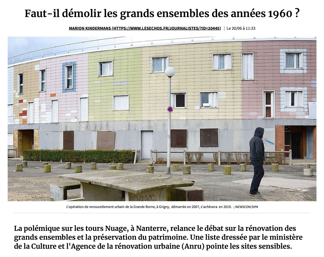 Les Échos Faut-il démolir les grands ensembles des années 1960 ? - RVA
